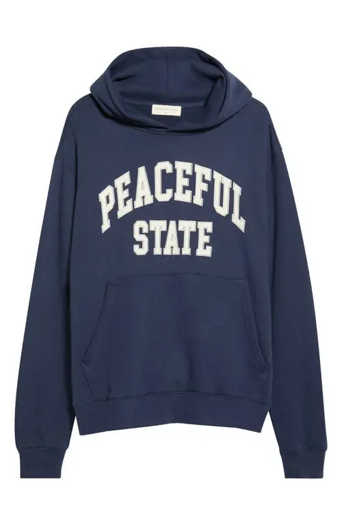 MUSEUM OF PEACE & QUIET Peaceful Cotton Fleece Hoodie - Navy