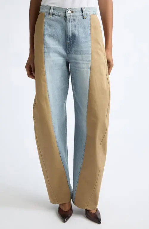 HAIKURE Clyde Colorblock Barrel Leg Jeans - Marfa Blue