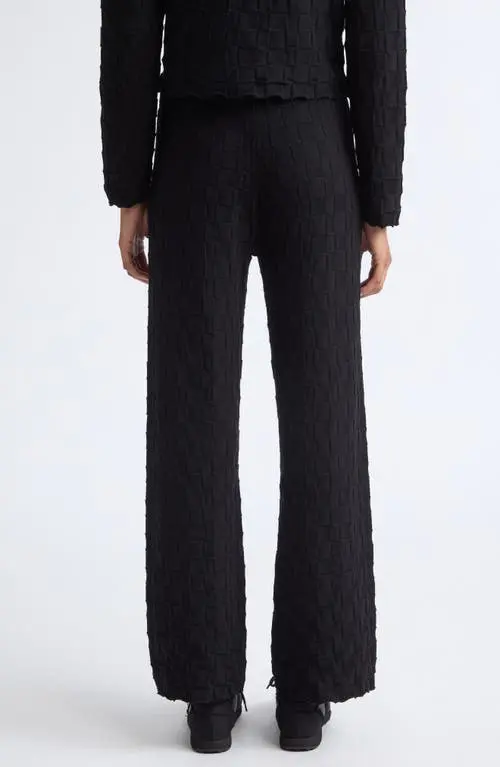 YANYAN Floral Rose Check Organic Cotton Sweater Pants
