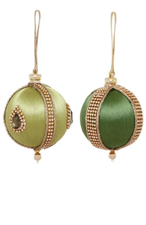 MARK ROBERTS Jeweled Luxe Ornament - Sage Green