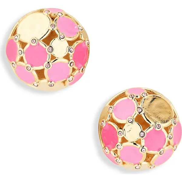 Oscar De La Renta Geometric Sphere Stud Earrings - Pink