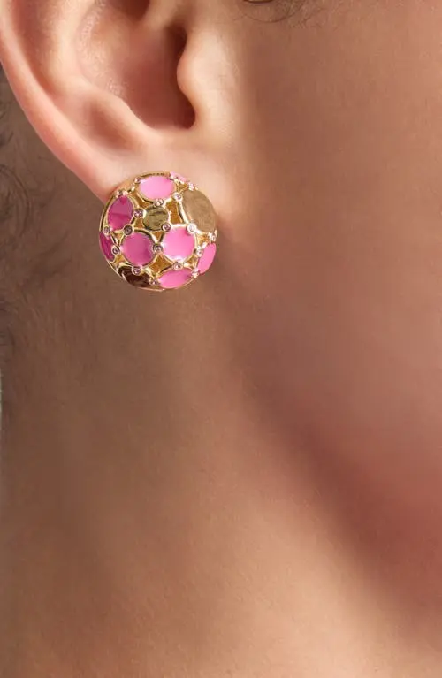 Oscar De La Renta Geometric Sphere Stud Earrings