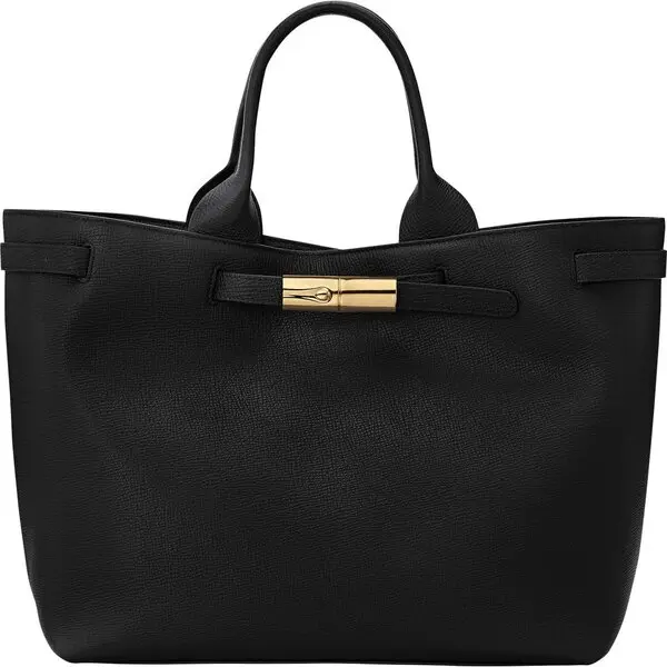 Longchamp Le Smart Flow Large Leather Tote - Black