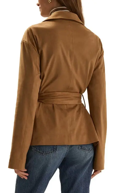 FAVORITE DAUGHTER The Marina Faux Suede Wrap Jacket