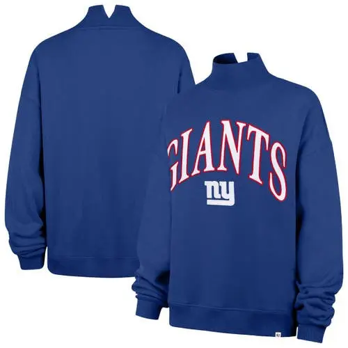 '47 New York Giants Oversized Vantage Mock Neck Sweatshirt - Royal