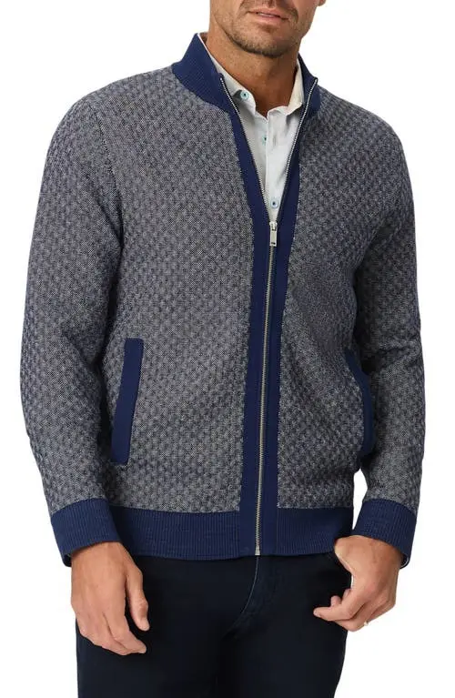 Robert Graham Loreto Full Zip Sweater - Navy