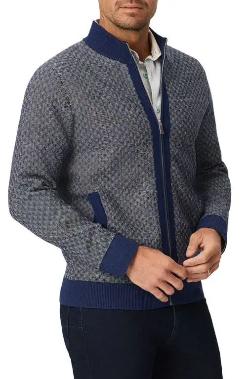 Robert Graham Loreto Full Zip Sweater - Navy