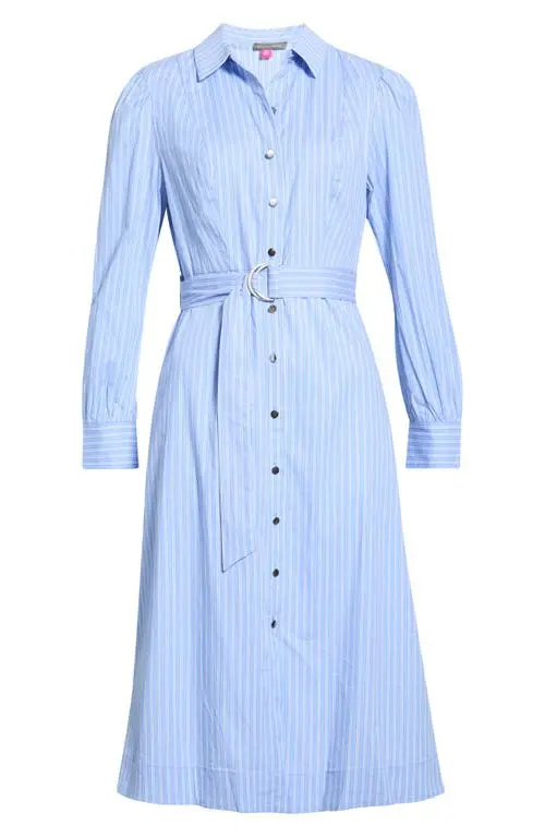 Vince Camuto Long Sleeve Stripe Shirtdress - Chambray Blue