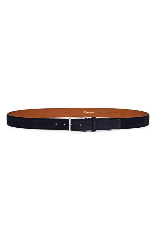 Santoni Suede Leather Belt - Blue