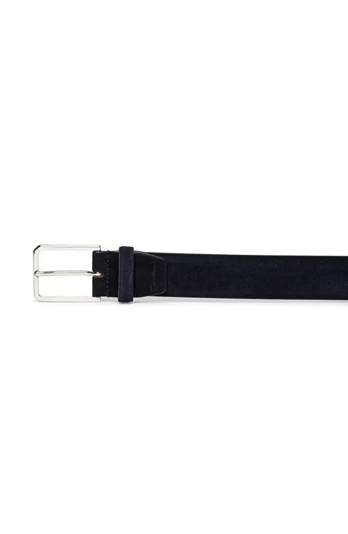 Santoni Suede Leather Belt - Blue