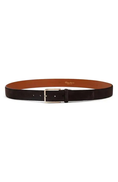 Santoni Suede Leather Belt - Brown