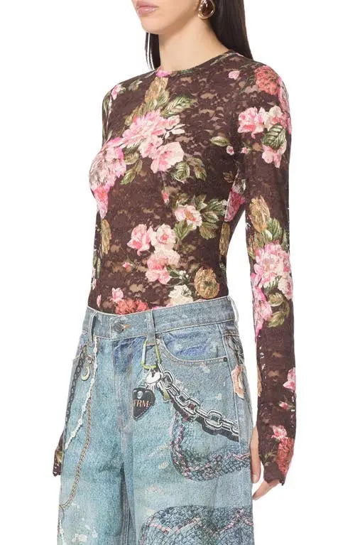 AFRM Kaylee Floral Lace Long Sleeve Top