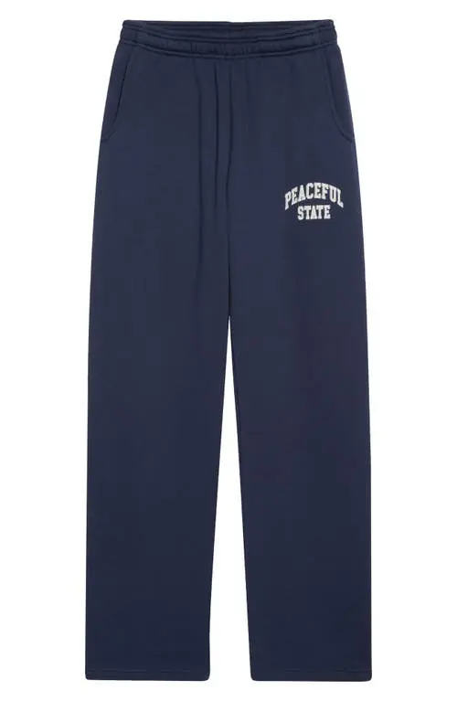 MUSEUM OF PEACE & QUIET Peaceful Cotton Fleece Sweatpants - Navy