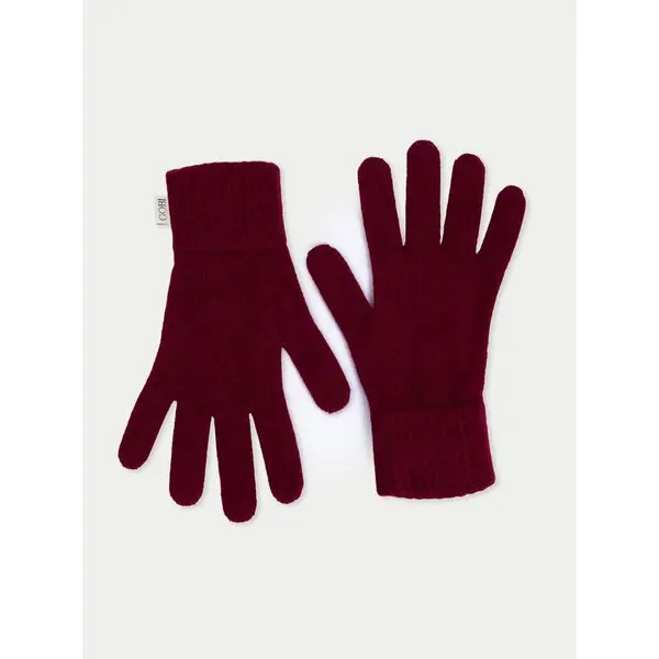 Gobi Cashmere Essential Knit Gloves - Bordeaux