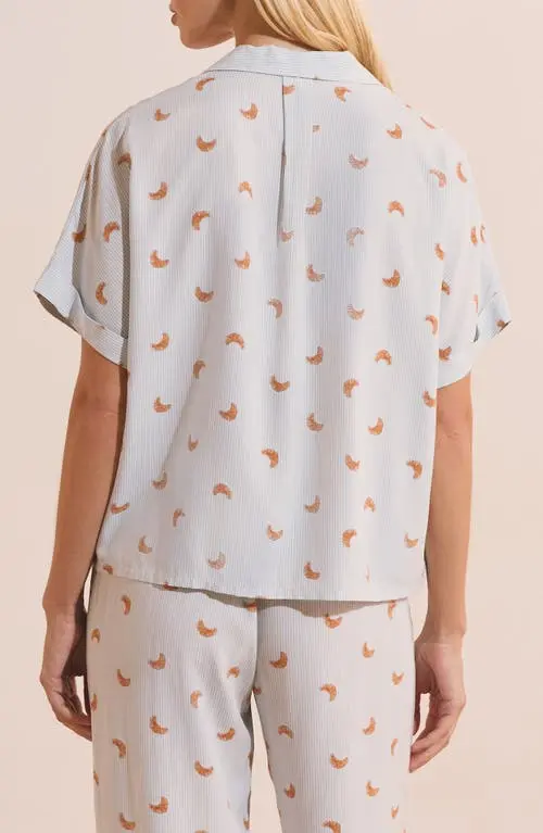 ETAM Bayla Croissant Print Pajama Shirt
