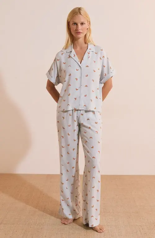 ETAM Bayla Croissant Print Pajama Shirt
