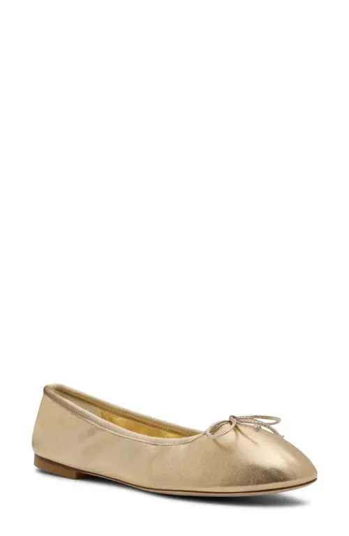 STUART WEITZMAN Nia Ballet Flat - Platino/gold