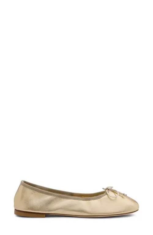 STUART WEITZMAN Nia Ballet Flat - Platino/gold