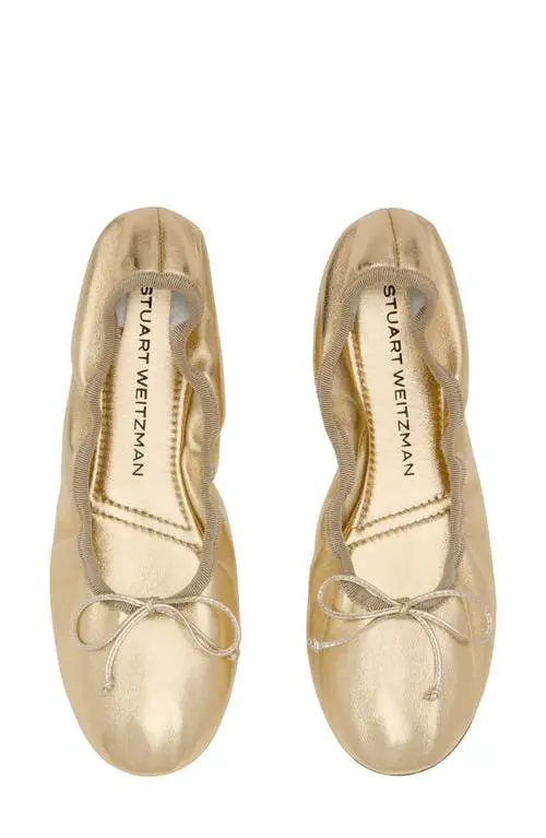 STUART WEITZMAN Nia Ballet Flat - Platino/gold