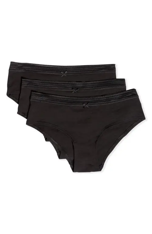 ETAM Jack 3-pack Lace Trim Shorty Briefs - Black