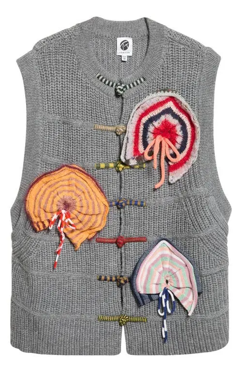 YANYAN Frosty Merino Wool & Alpaca Vest - Grey Multi