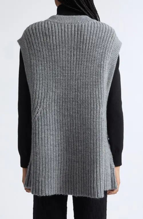 YANYAN Merino Wool & Alpaca Vest With Rosette Embellishments