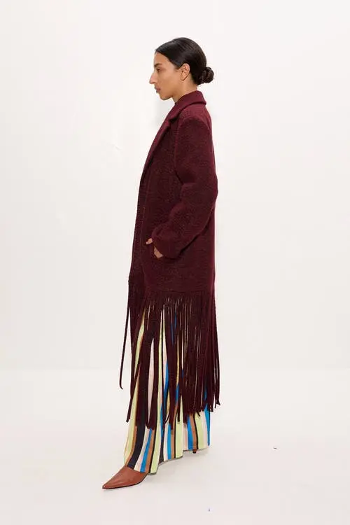 SIMONMILLER Vero Fringe Coat - Bordeaux