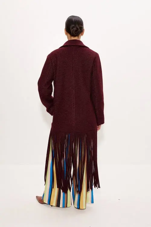 SIMONMILLER Vero Fringe Coat - Bordeaux