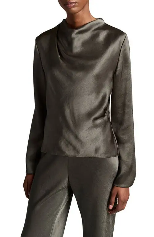Vince Draped Cowl Neck Long Sleeve Top