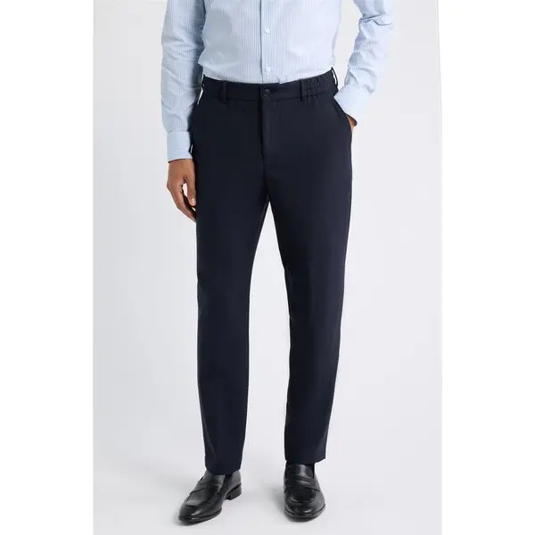 BOSS Perin Flat Front Trousers - Dark Blue