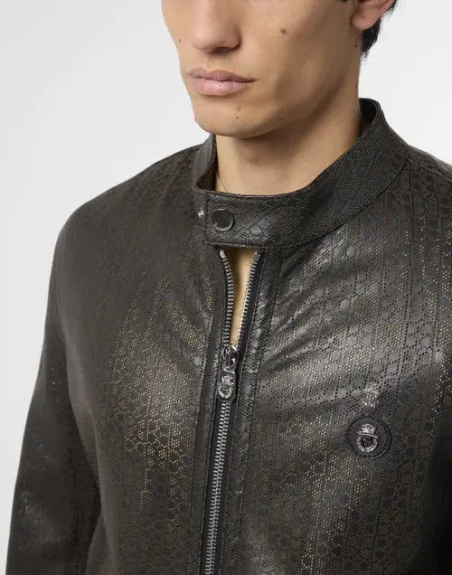BILLIONAIRE Perforated Moto Jacket Bb