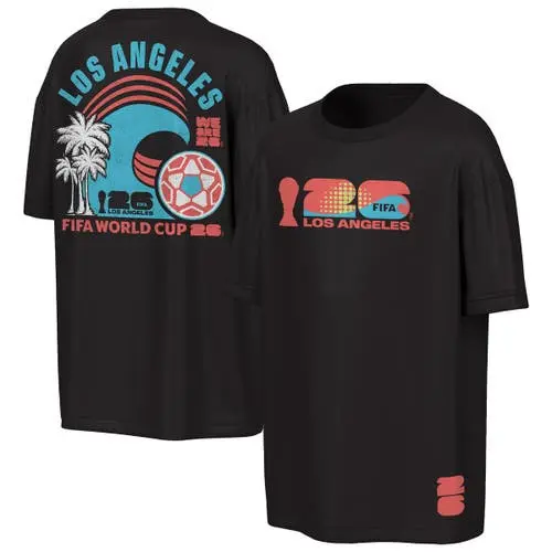 OUTERSTUFF Fifa World Cup 2026 Los Angeles Big City Poster T-shirt - Black