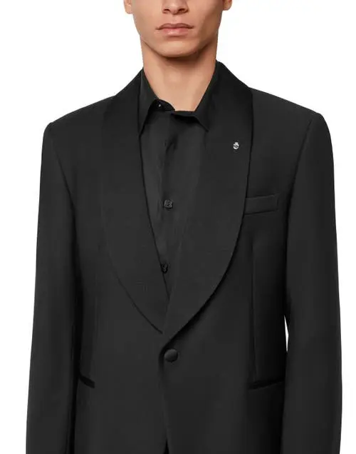 BILLIONAIRE Wool And Satin Regular Fit Tuxedo Blazer