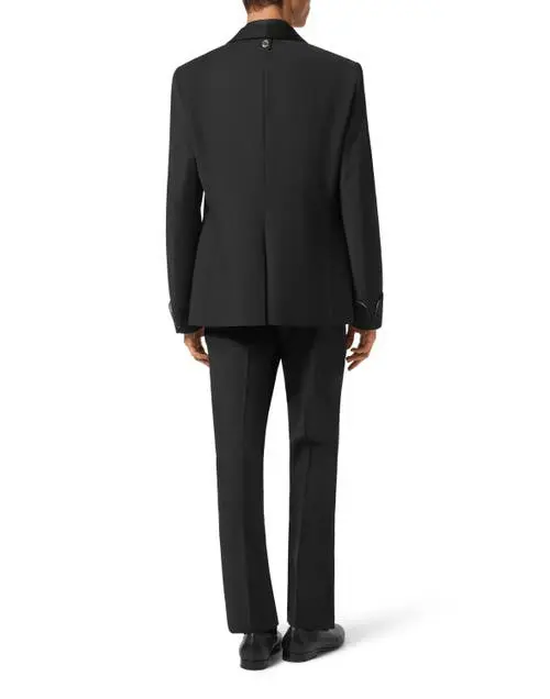 BILLIONAIRE Wool And Satin Regular Fit Tuxedo Blazer