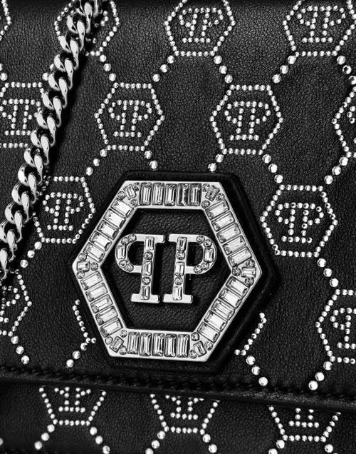 Philipp Plein Hexagon Bag Monogram Strass Monogram Strass - Black
