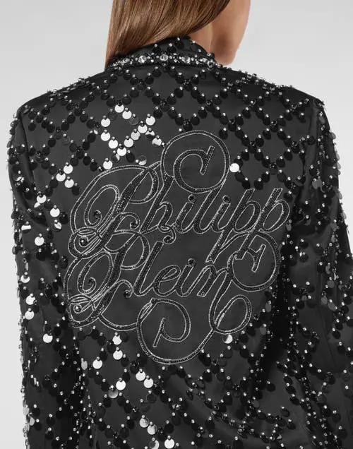 Philipp Plein Blazer Boyfriend Fit Plein Paillettes