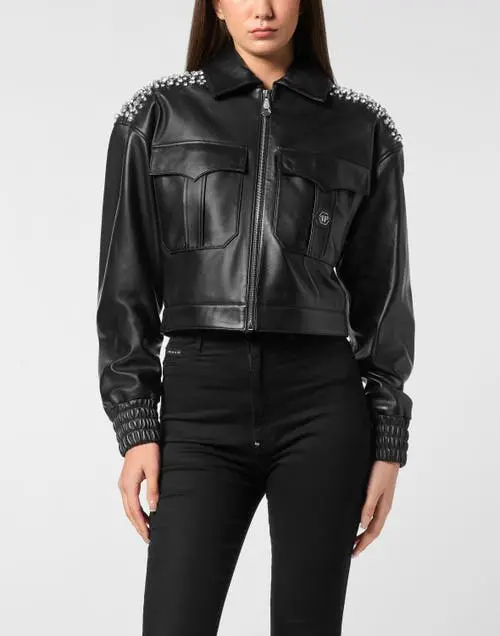 Philipp Plein Boxy Cargo Bomber Plein Deluxe Signature