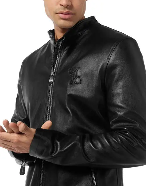 BILLIONAIRE Nappa Leather Moto Jacket