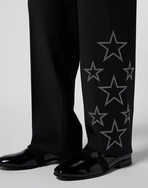 Philipp Plein Loose Fit Trousers Stars Studs