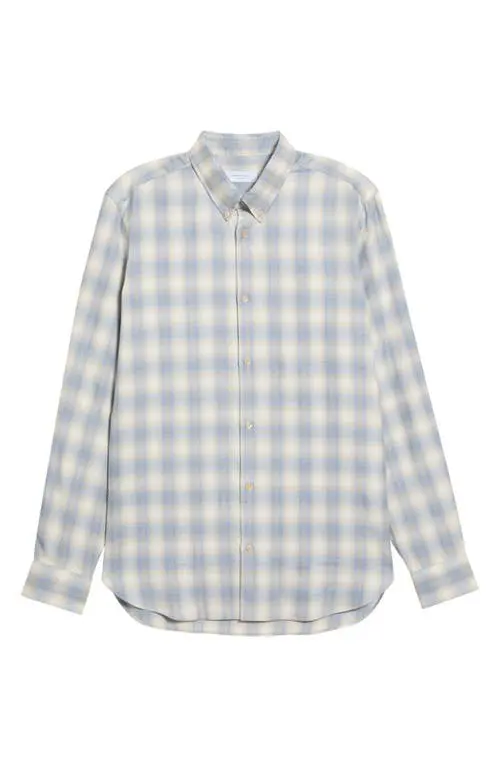 Boglioli Plaid Flannel Button-down Shirt - Beige/light Blue
