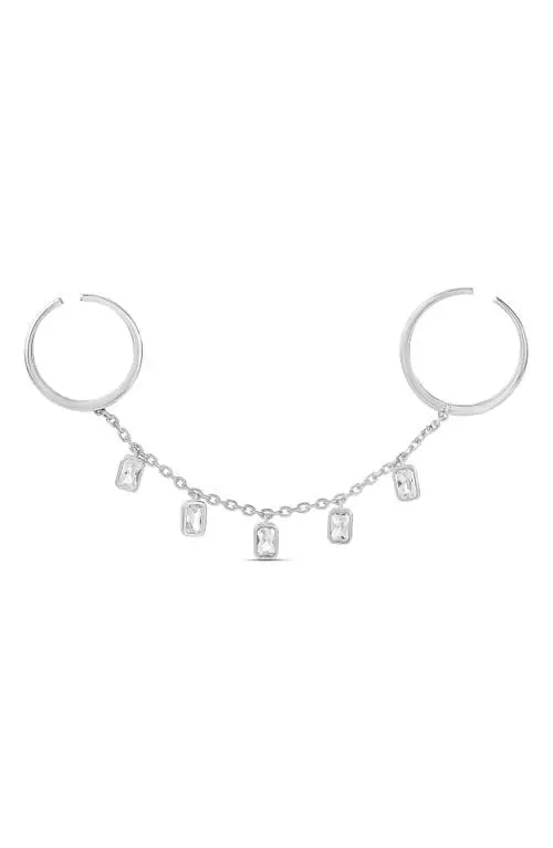 SHYMI Marquise Two-finger Adjustable Ring - Silver/rectangle Shape