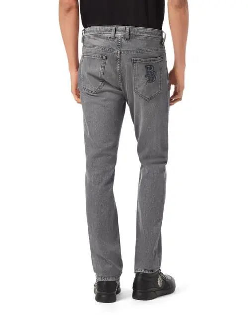 BILLIONAIRE 5 Pockets Super Straight Cut Jeans - Grey