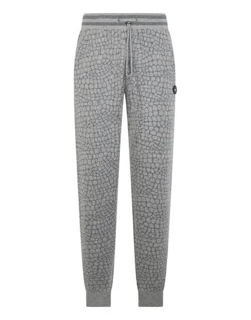 Philipp Plein Wool Cashmere Joggers Cocco - Grey