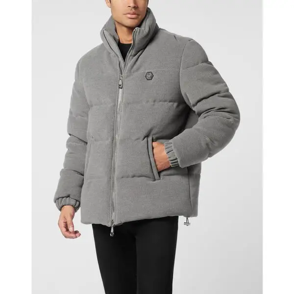 Philipp Plein Wool Puffer Jacket Late Checkout - Grey