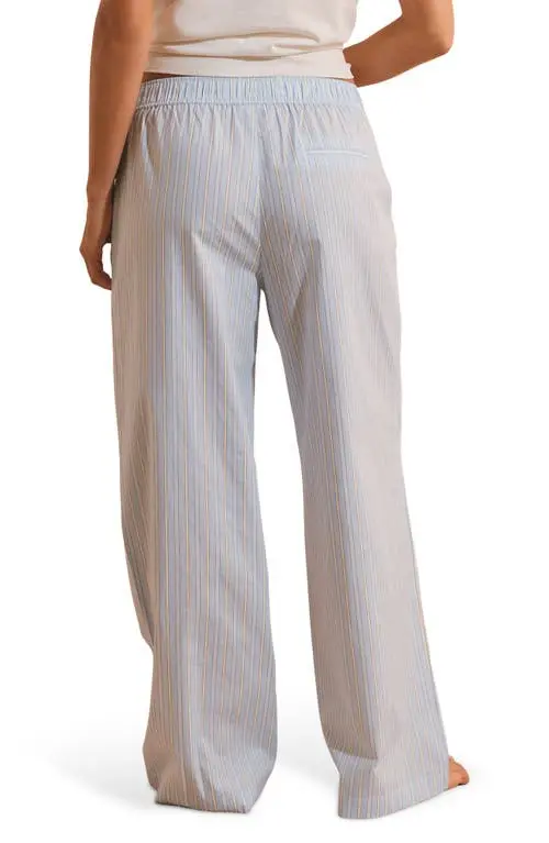 ETAM Benicio Pinstripe Cotton Sleep Pants - Light Blue