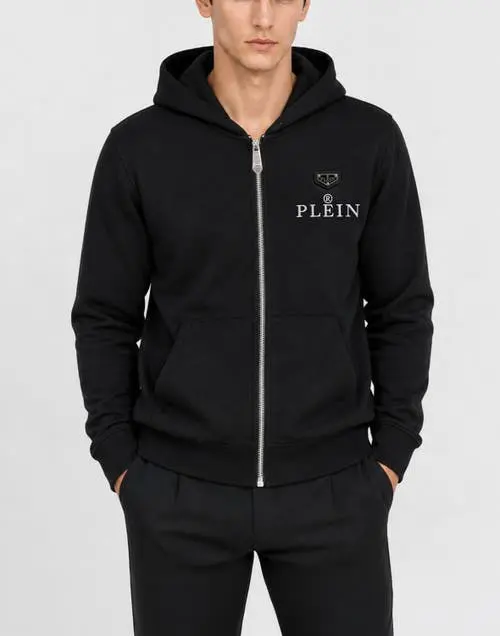 Philipp Plein Hoodie Zip Plein R - Black