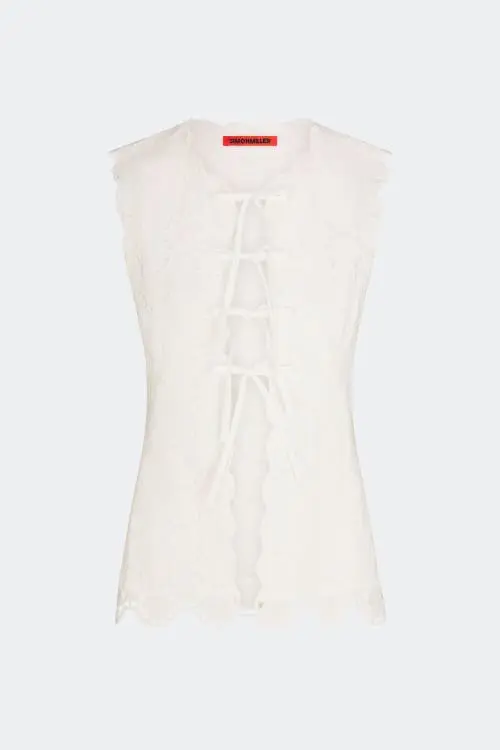 SIMONMILLER Delilah Eyelet Tie Top