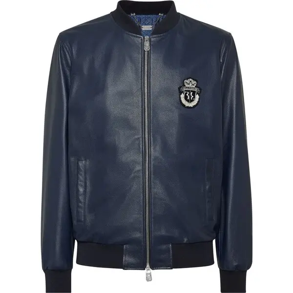 BILLIONAIRE Leather Bomber Jacket