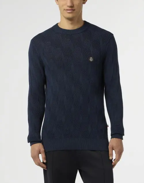 BILLIONAIRE Wool Silk Roundneck Pullover Braids
