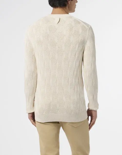 BILLIONAIRE Wool Silk Roundneck Pullover With Braids And Stud Detail - Offwhite